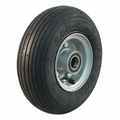 Rad Stahl, 260mm 3.00-4, Luftreifen 4PR, Kugellager, S-2301, 25mm Achsloch - Rollers.de